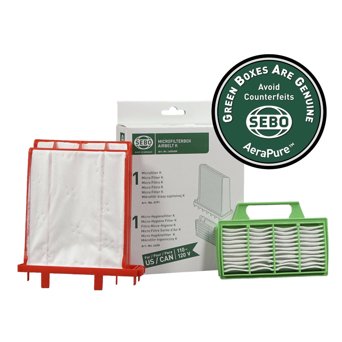 Sebo Airbelt K Series Micro/Hospital Grade Filter 6696AM — CJ Miller ...